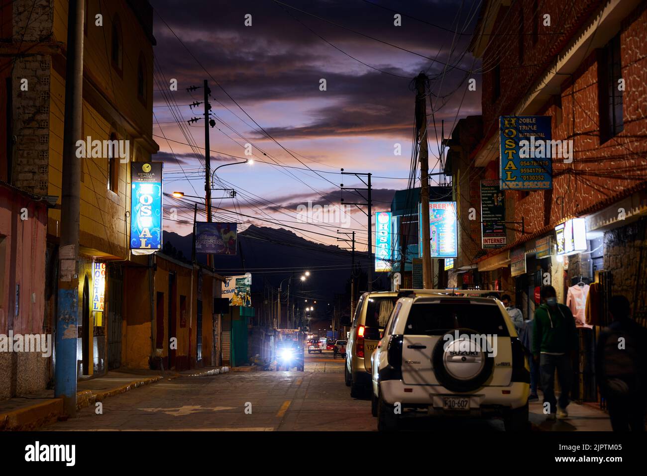 The street life in the nighttime in Peru Stock Photo - Alamy
