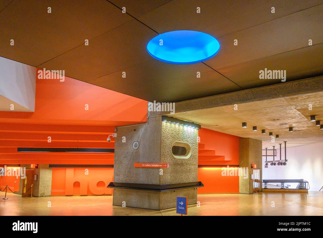 Barbican London Basement Interior Orange Stock Photo - Alamy