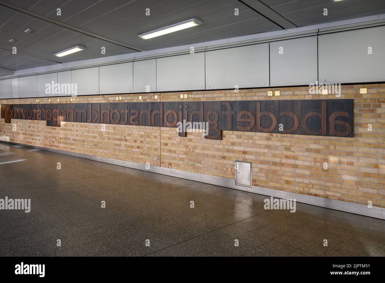 London Underground Typeface alphabet at Farringdon Station Stock Photo ...