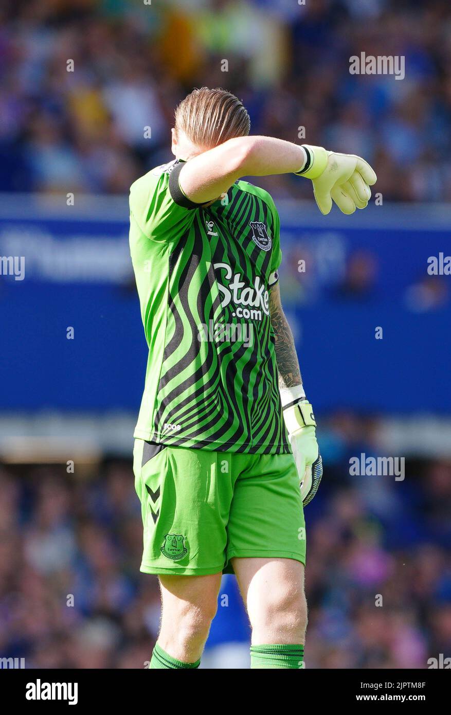 Everton goalkeeper Jordan Pickford during the Premier League match at ...