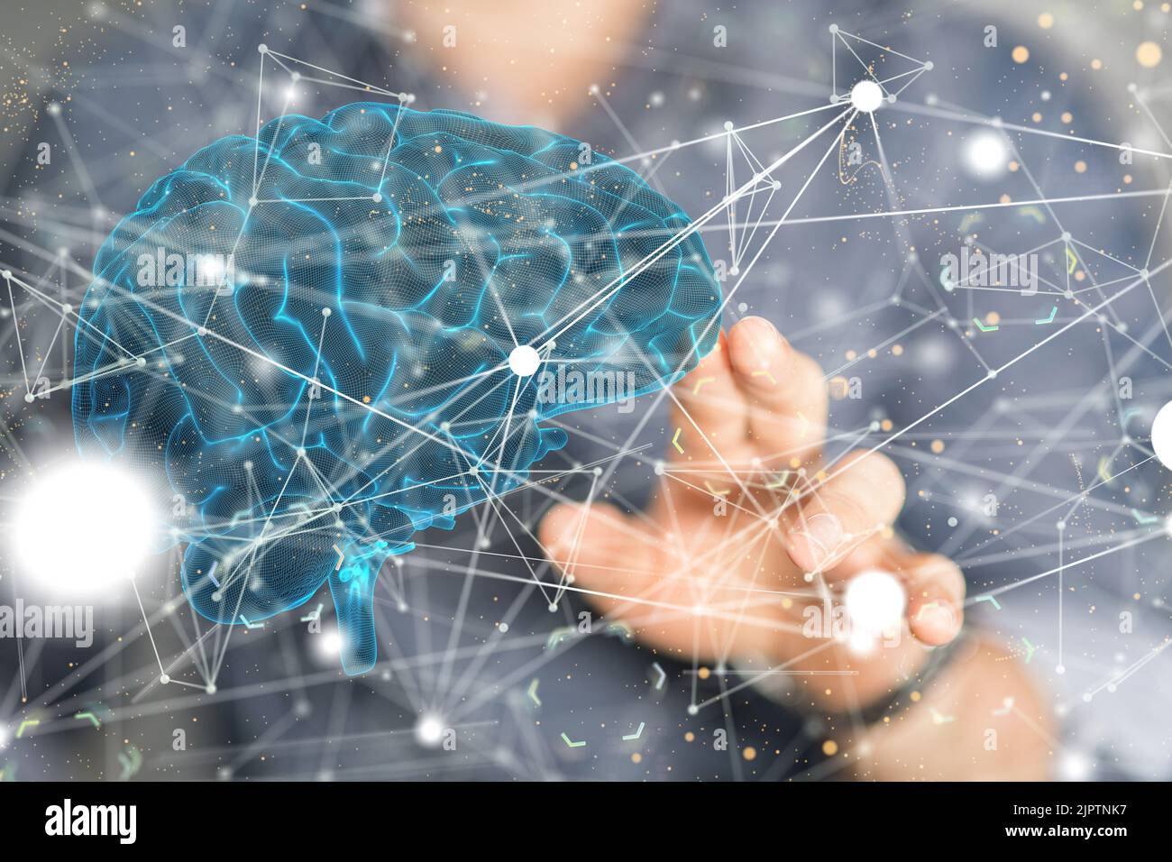 A 3D illustration of digital data in hands Stock Photo - Alamy