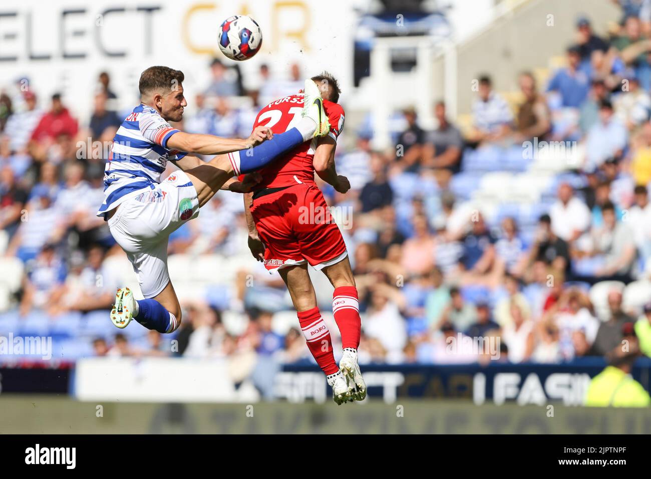 Sam Hutchinson #4 of Reading and Marcus Forss #21 of Middlesbrough ...