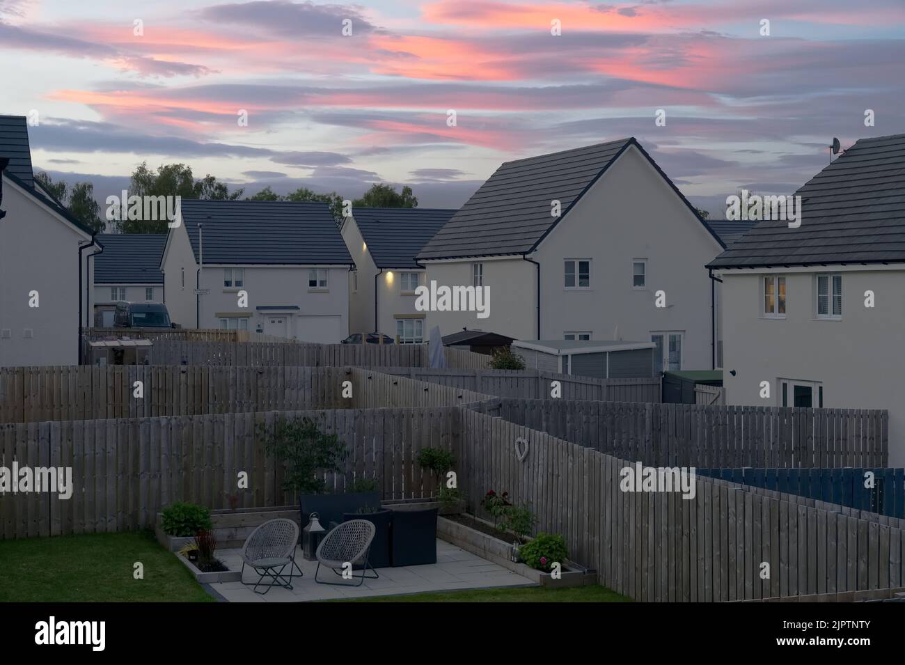 New housing development estate at sunset in London Stock Photo - Alamy