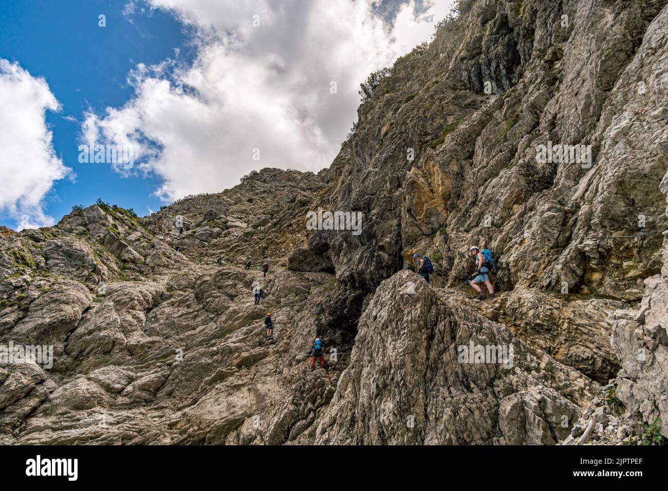 Climbing the Edelrid Via Ferrata to the Iseler summit near Oberjoch Bad ...