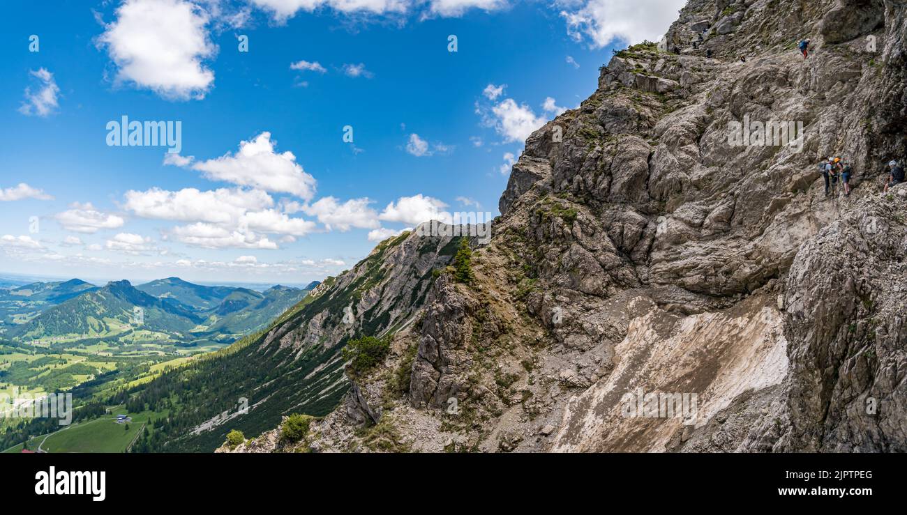 Climbing the Edelrid Via Ferrata to the Iseler summit near Oberjoch Bad ...