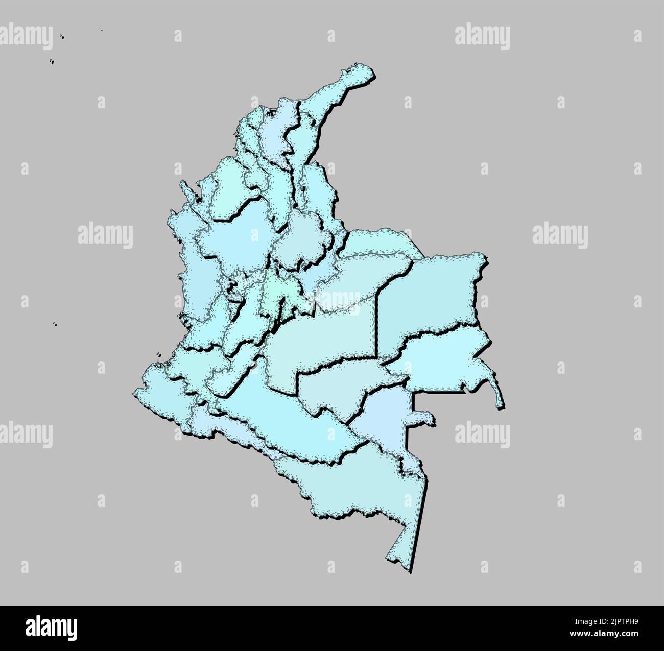 Map of Colombia with states isolated Stock Vector Image & Art - Alamy