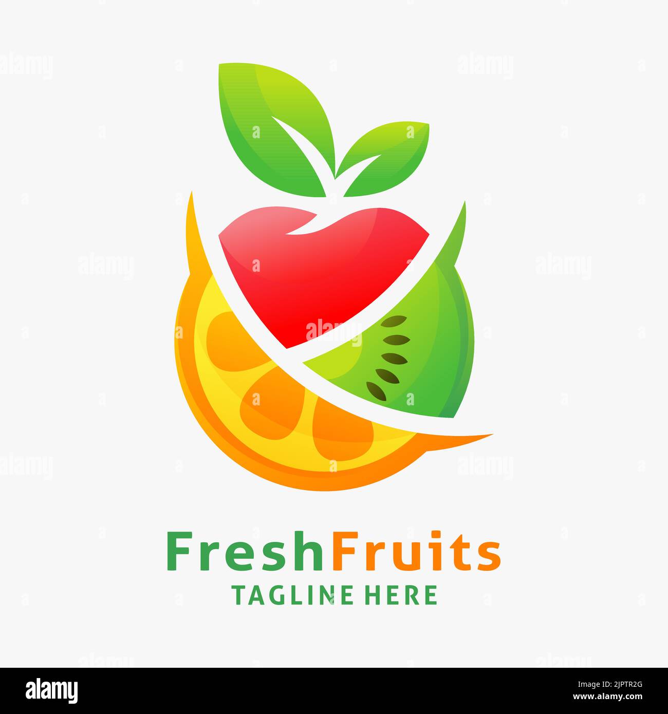 Fresh fruits logo design Stock Vector Image & Art - Alamy