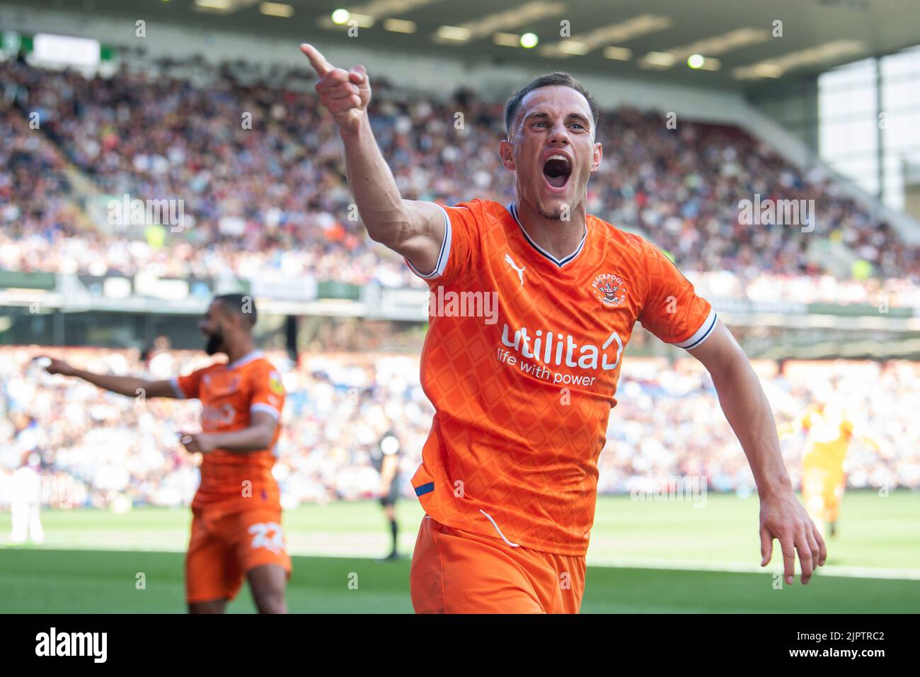 Jerry Yates #9 of Blackpool celebrates his goal to make it 3-3 Stock ...