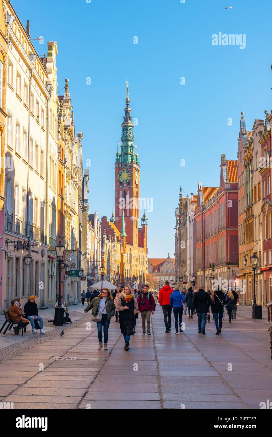 Gdansk, Poland - 11 March, 2022: Amazing architecture of the old town ...