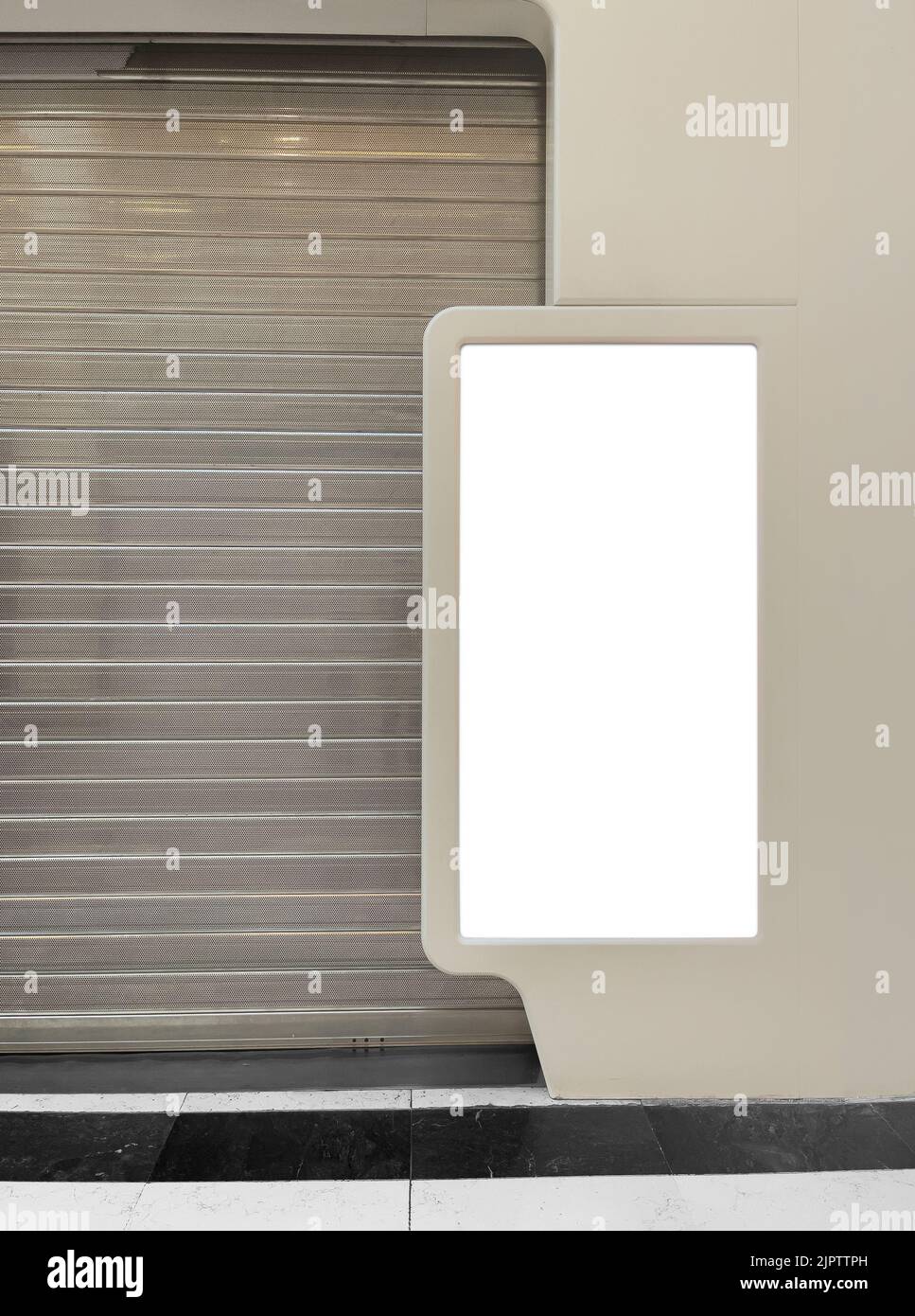 Electronic blank Billboard in a commercial department store, mockup and ...