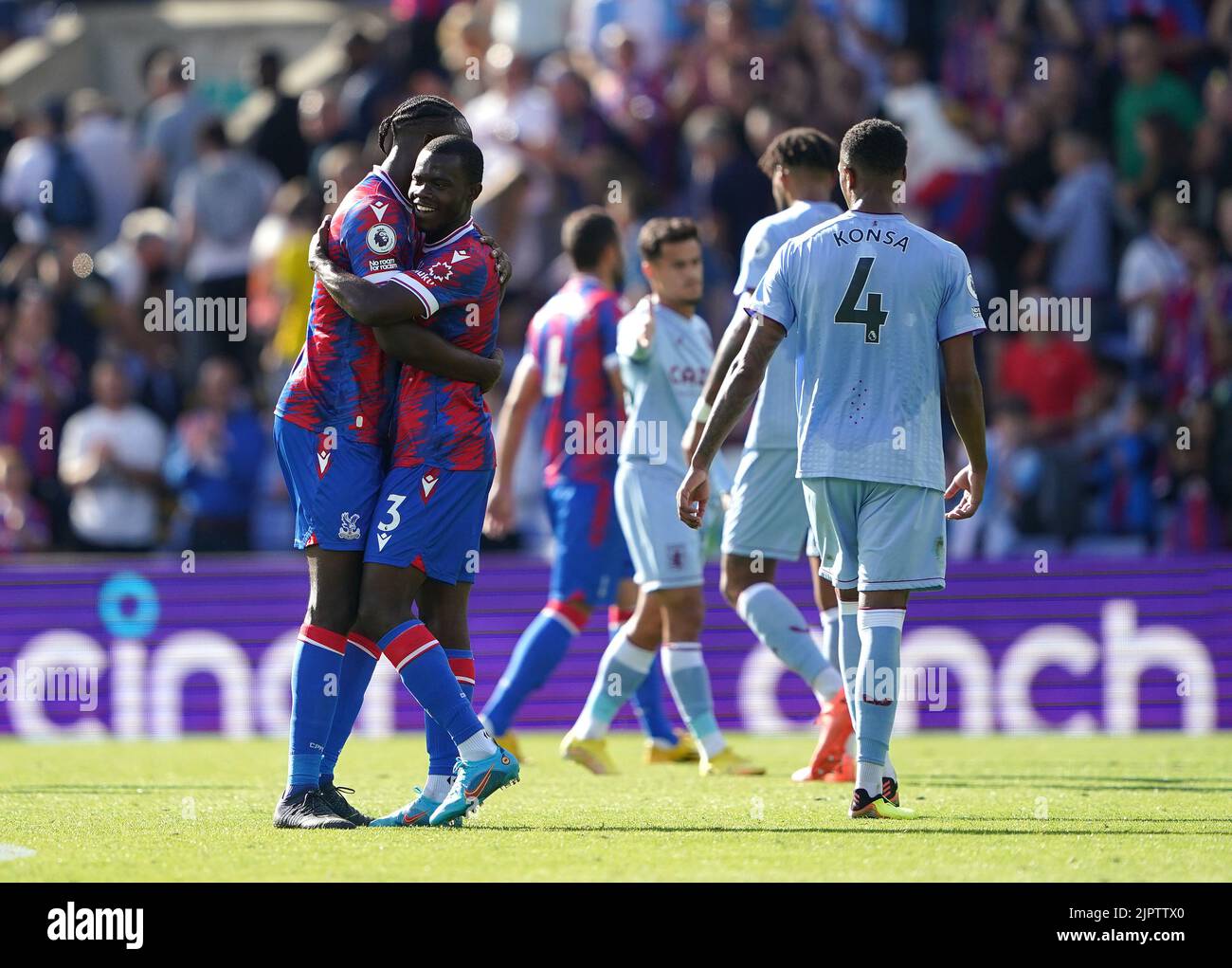 Crystal Palace's Tyrick Mitchell celebrates following the Premier ...