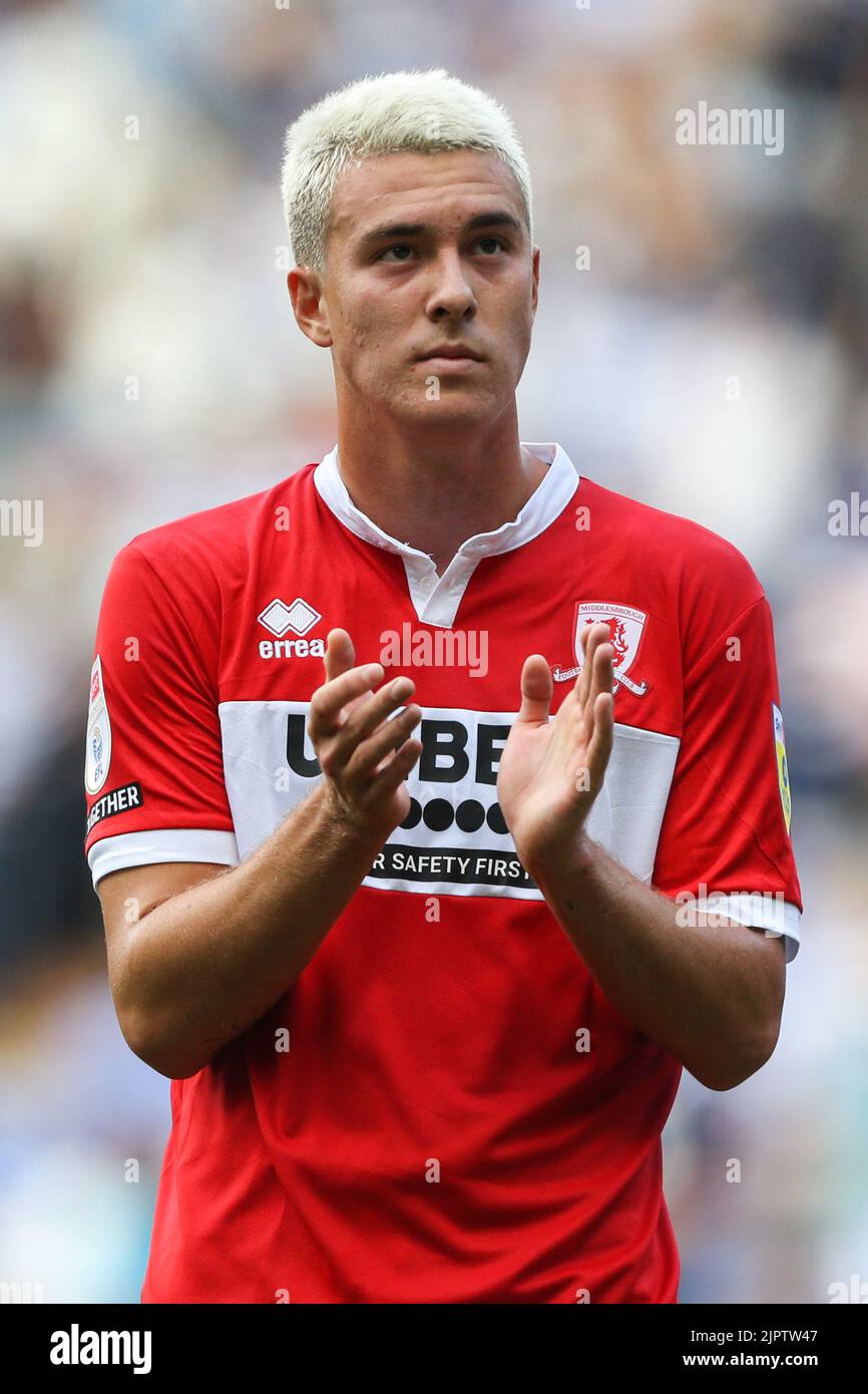 Matthew Hoppe #13 of Middlesbrough acknowledges the fans at the final ...