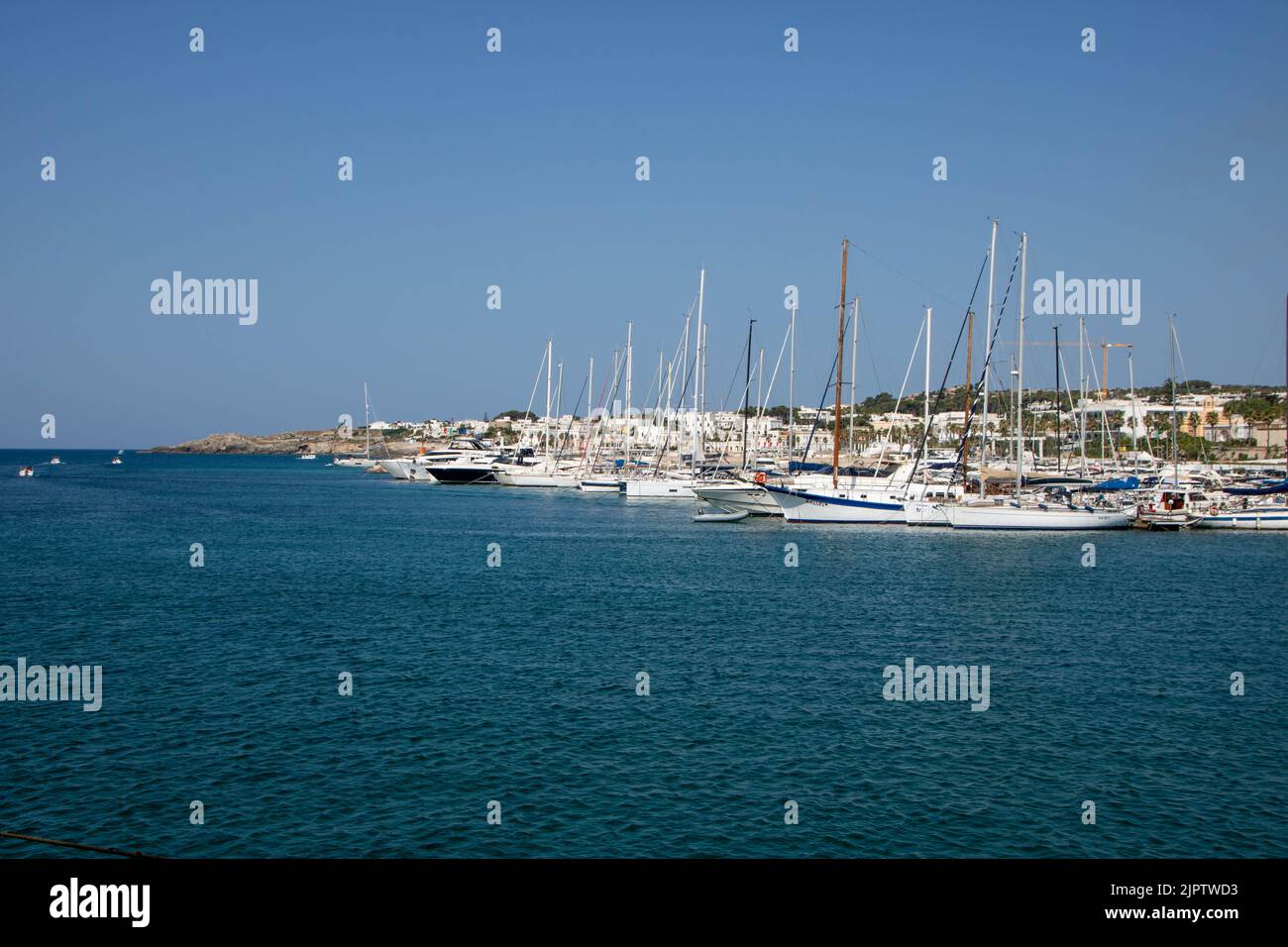 view of the town and liberty villas of santa maria di Leuca, Apulia ...