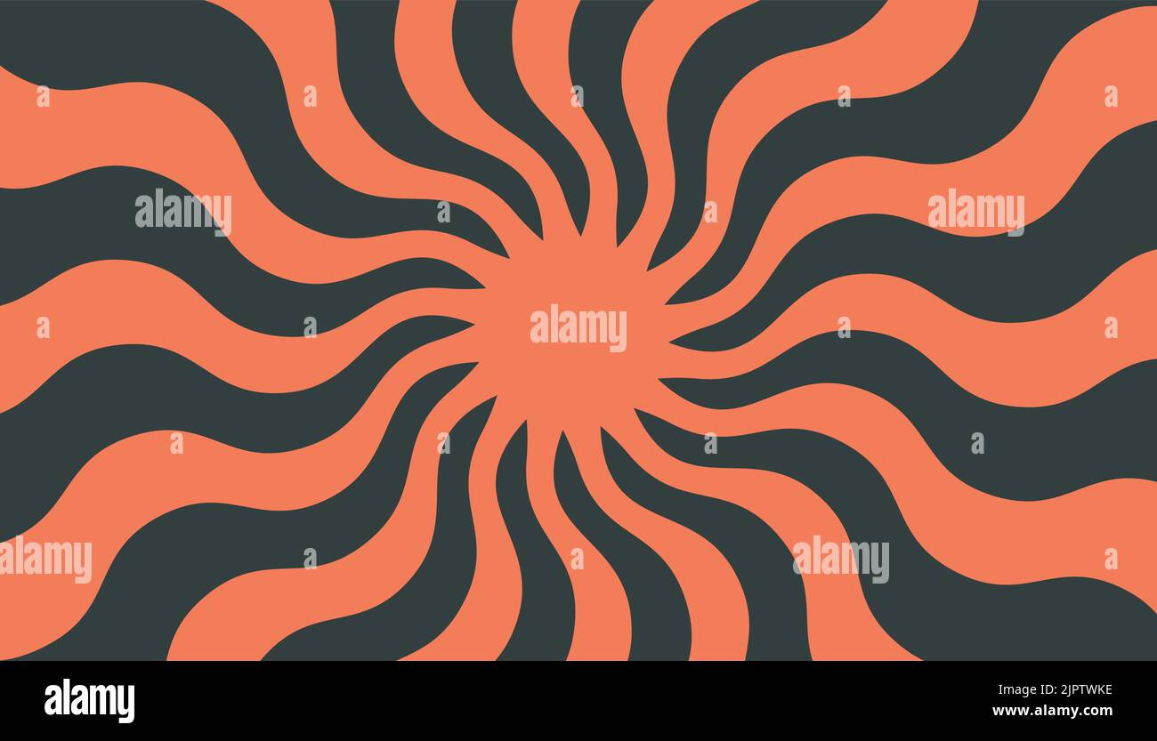 Retro banner with sun and rays in style of 70s. Sunburst, sunrise ...