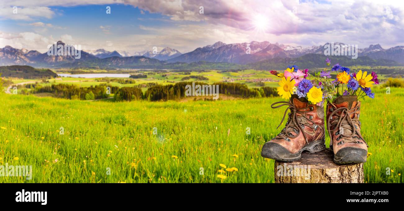 Boots with flowers hi-res stock photography and images - Alamy