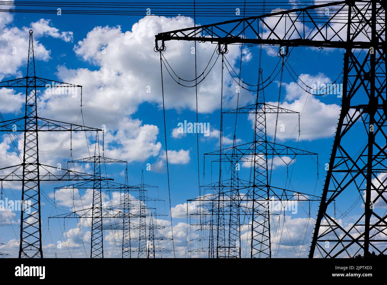 High voltage pole in green hi-res stock photography and images - Alamy