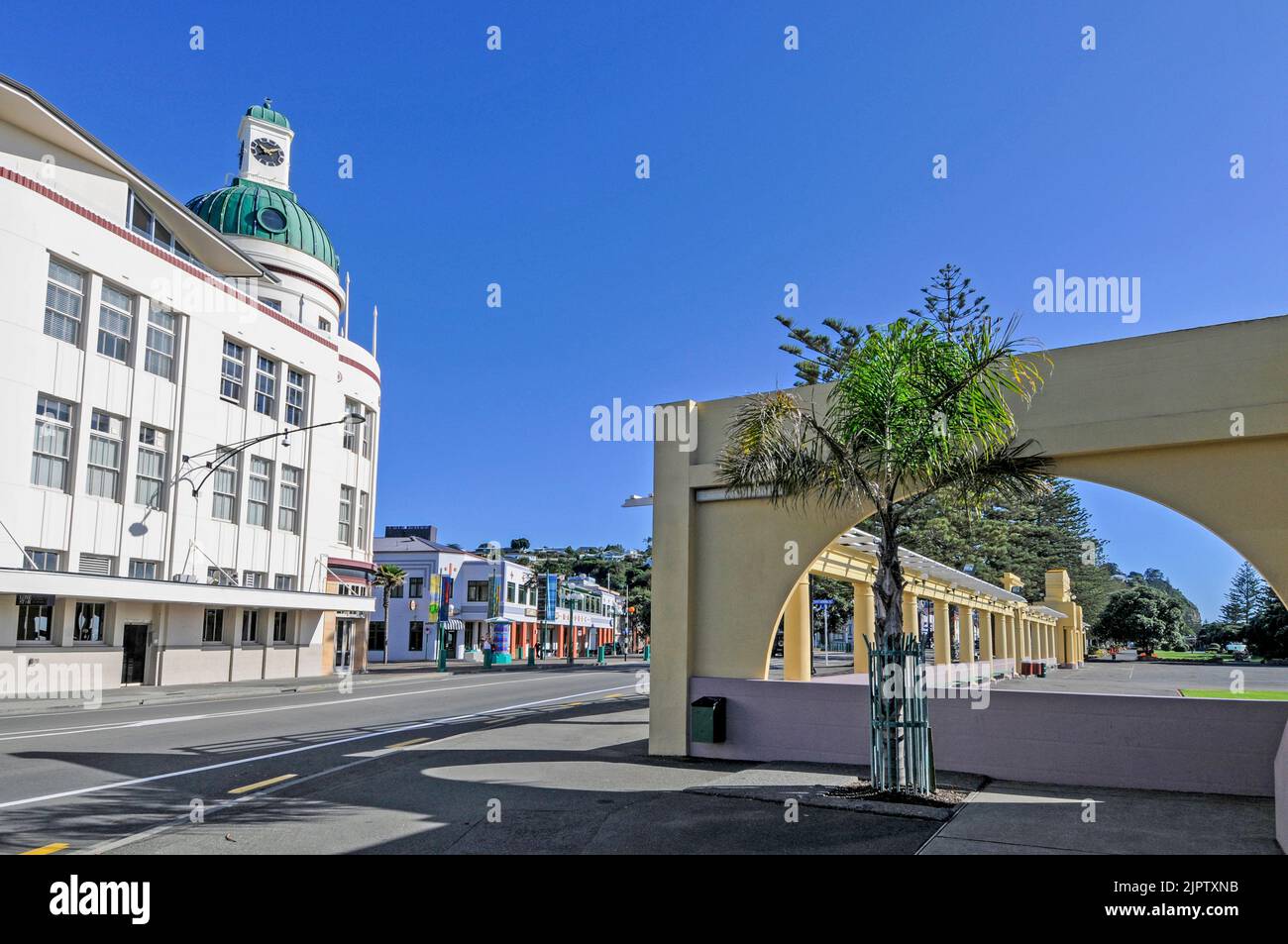 Napier's landmark of the Dome and the Colonnades ( large arch) in ...
