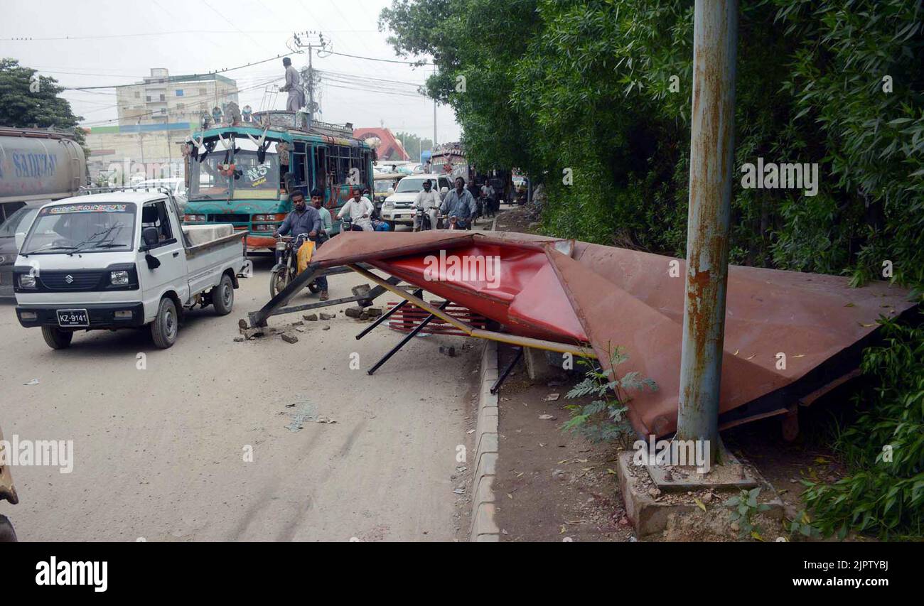 View of damages caused by heavy raining coupled with winds system ...