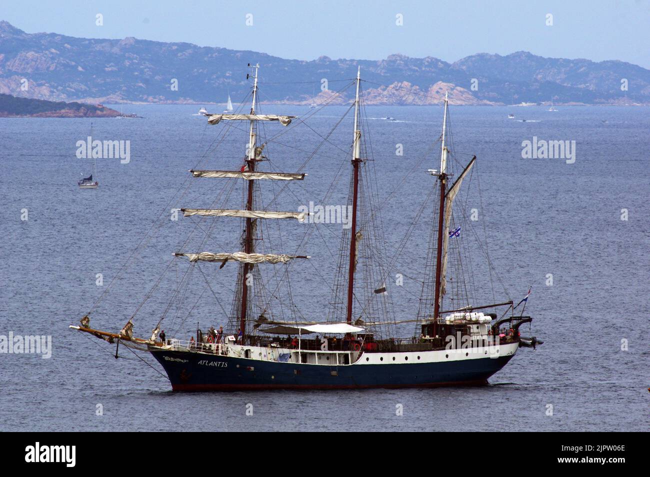 Veteran sailboat Atlantis anchoring in Porto Rafael Bay, Palau ...