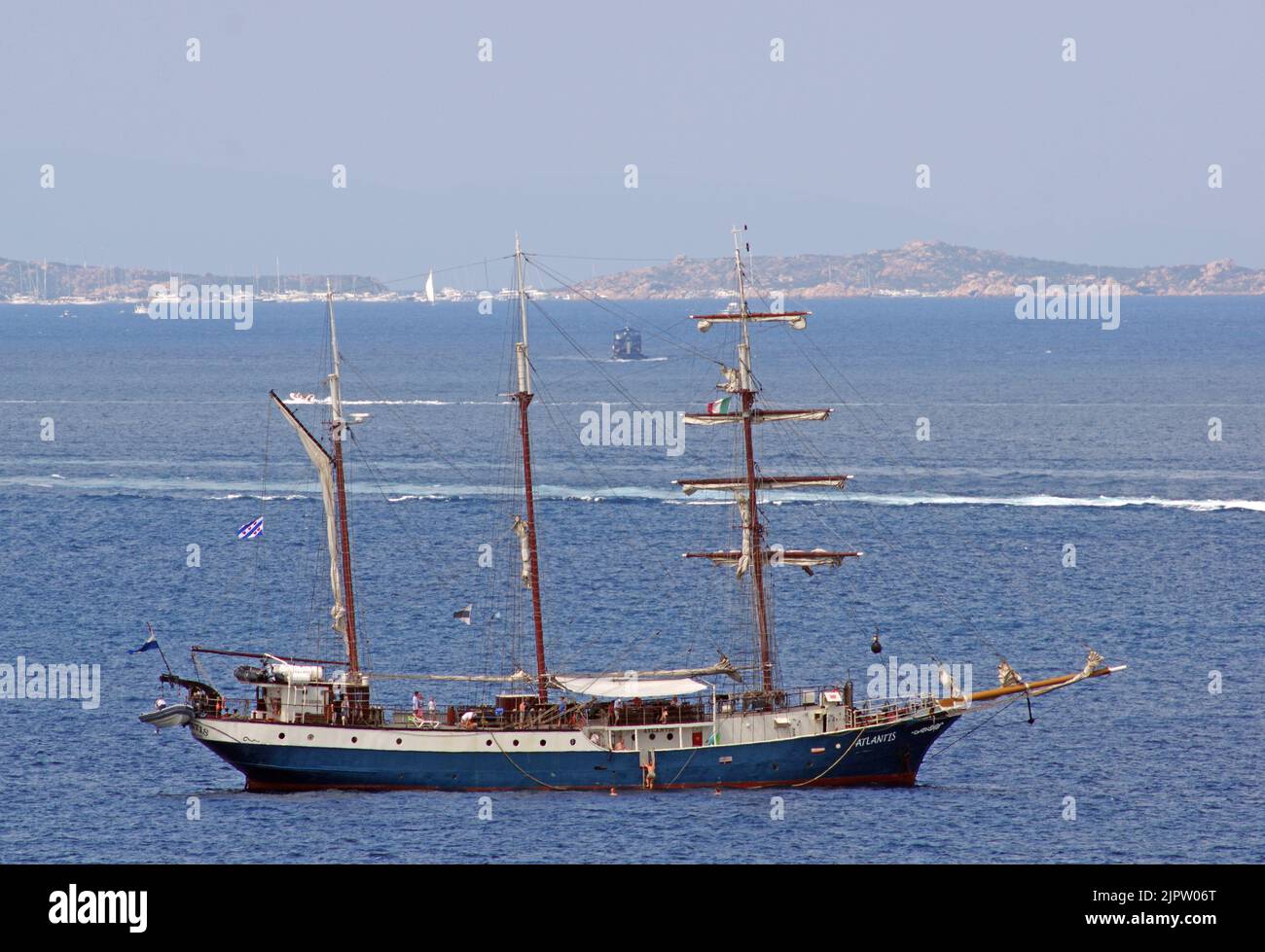 Veteran sailboat Atlantis anchoring in Porto Rafael Bay, Palau ...