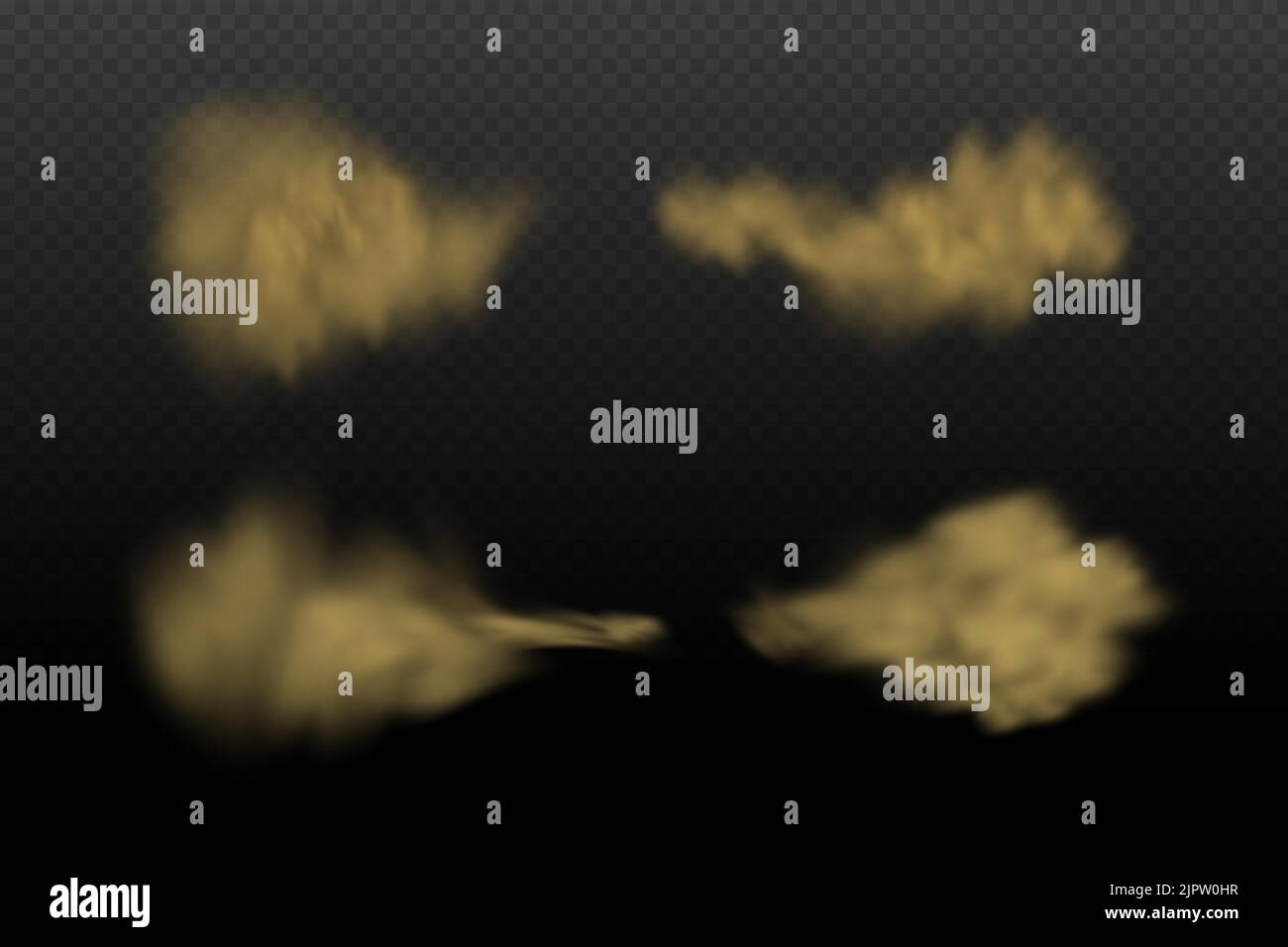 Trace on a dusty road or highway from a car.A cloud of brown dust and ...