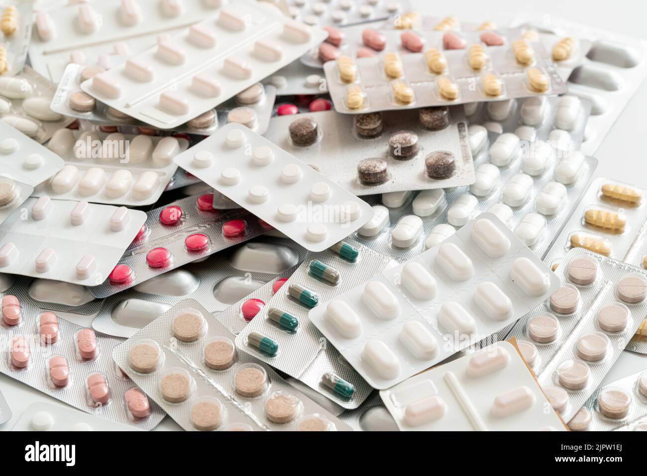 tablets in foil pack for capsule and tablets pills Stock Photo - Alamy