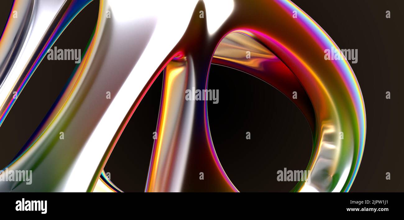 A 3D rendering of a shiny chromatic distorted glass background Stock ...