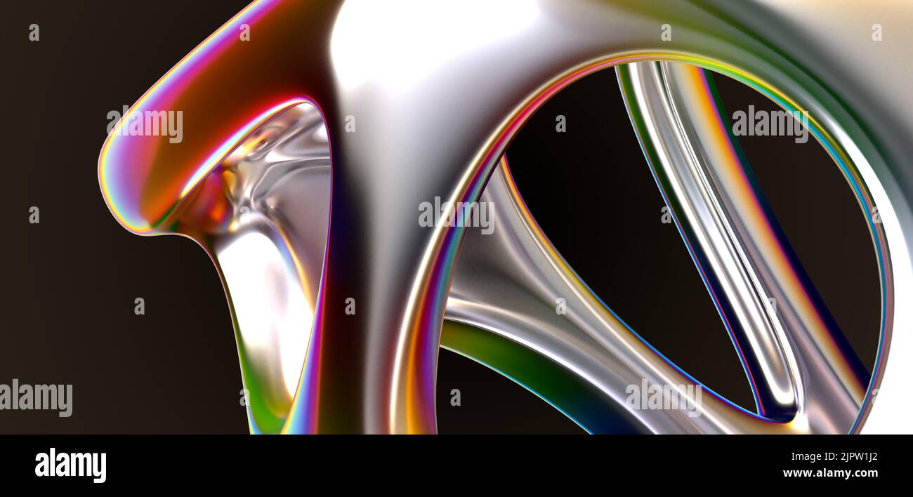 A 3D rendering of a shiny chromatic distorted glass background Stock ...