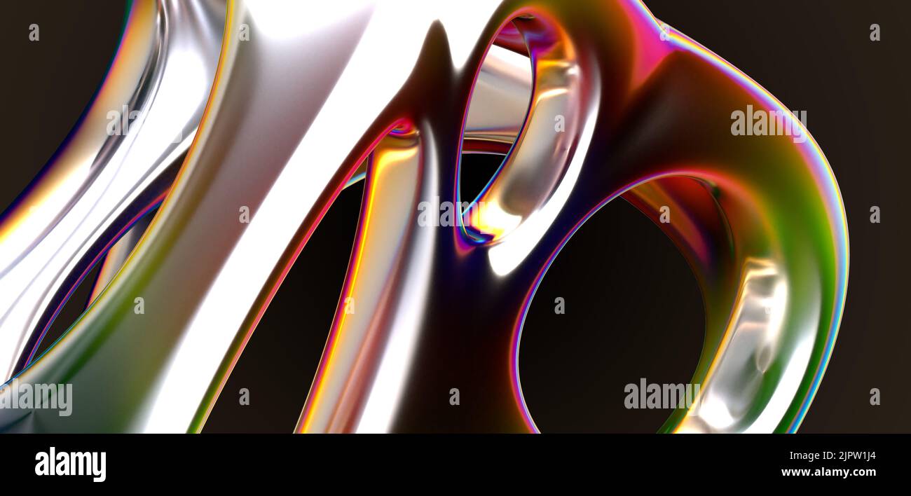 A 3D rendering of a shiny chromatic distorted glass background Stock ...