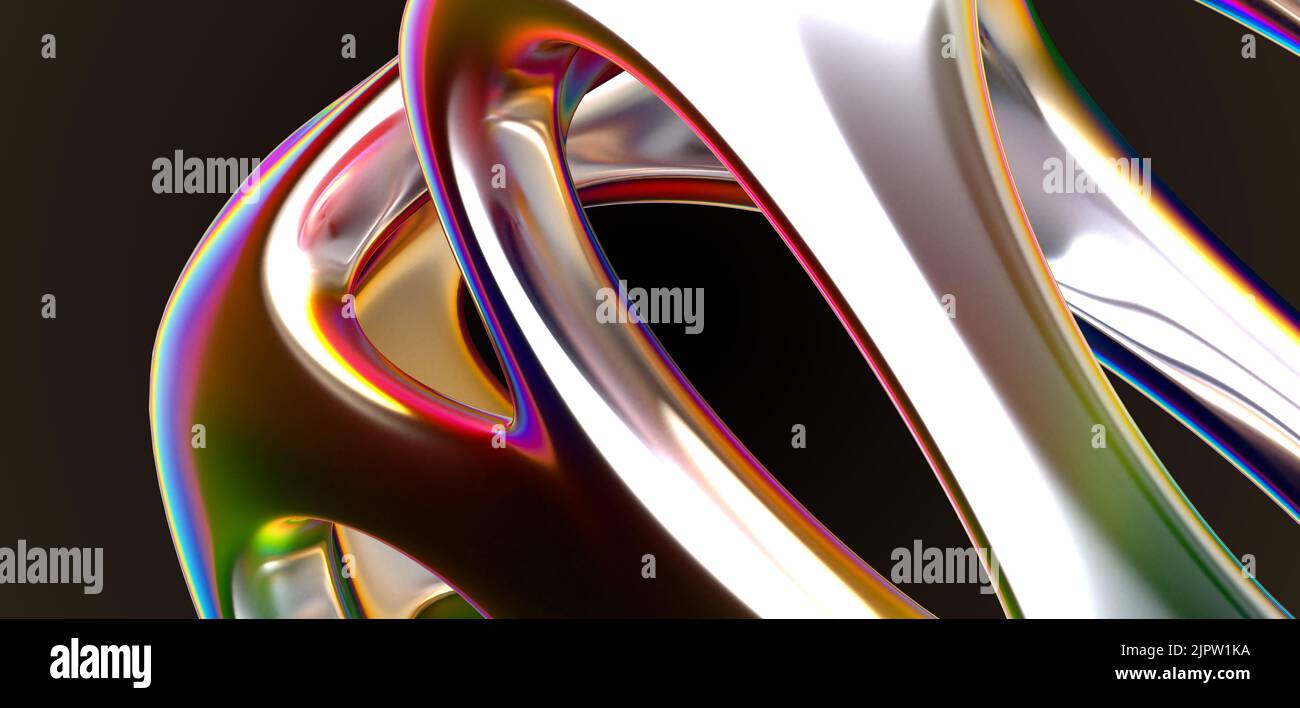 A 3D rendering of a shiny chromatic distorted glass background Stock ...