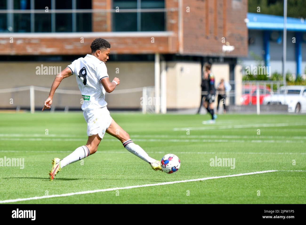 Swansea, Wales. 20 August 2022. Kyrell Wilson of Swansea City Under 18s ...