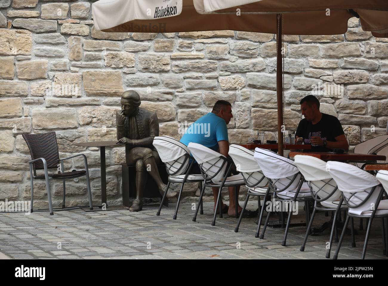 Statue of Rudjer Boskovic a famous Croatian scientist is seen as part of Sit&Meet project in ...