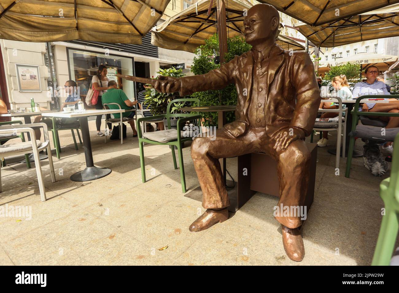 Statue of Eduard Slavoljub Penkala a famous Croatian engineer and ...