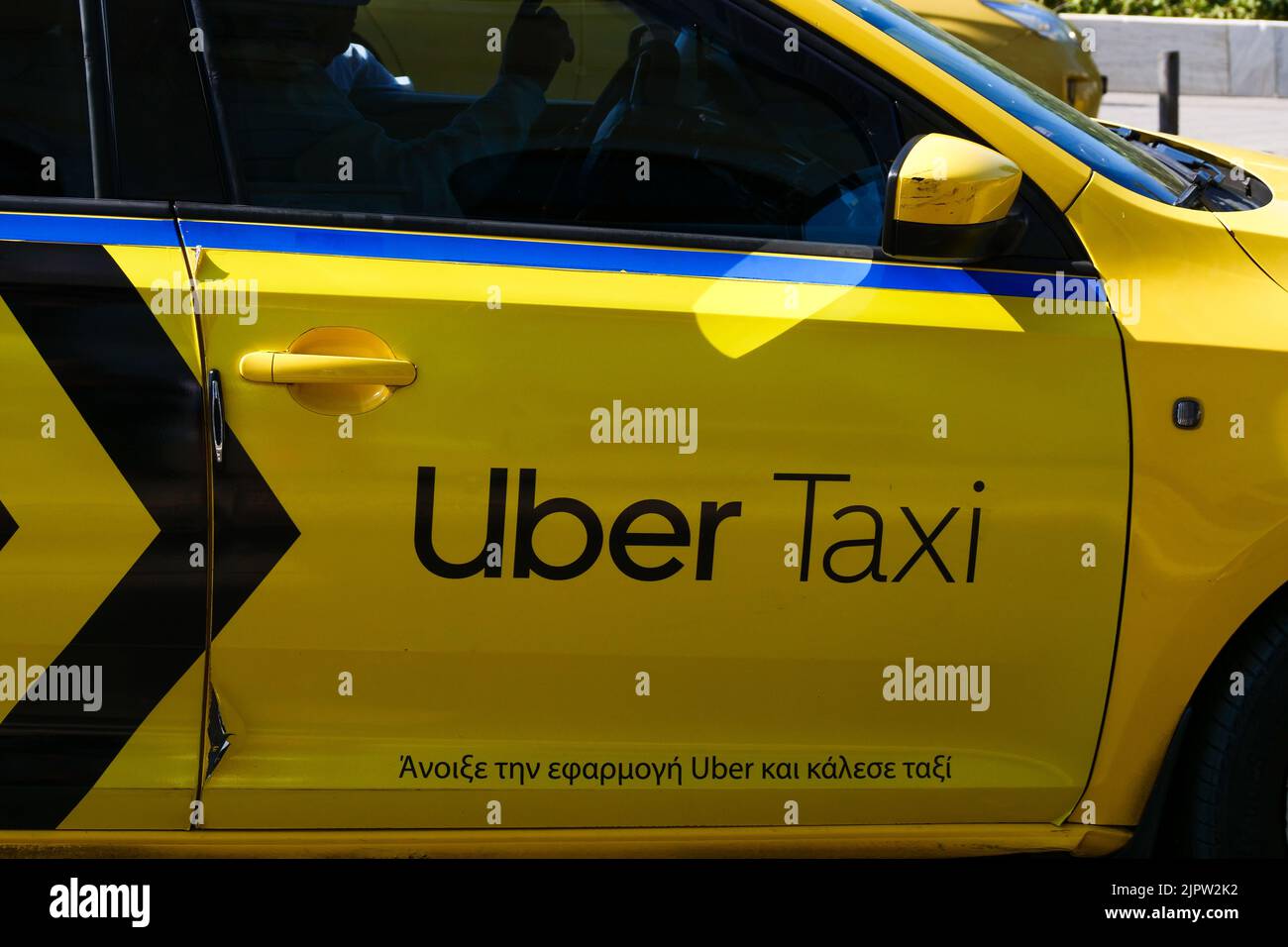 Uber taxi yellow cab hi-res stock photography and images - Alamy