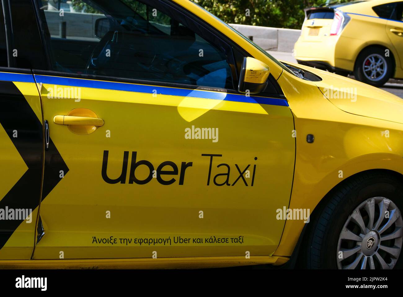 Uber taxi yellow cab hi-res stock photography and images - Alamy