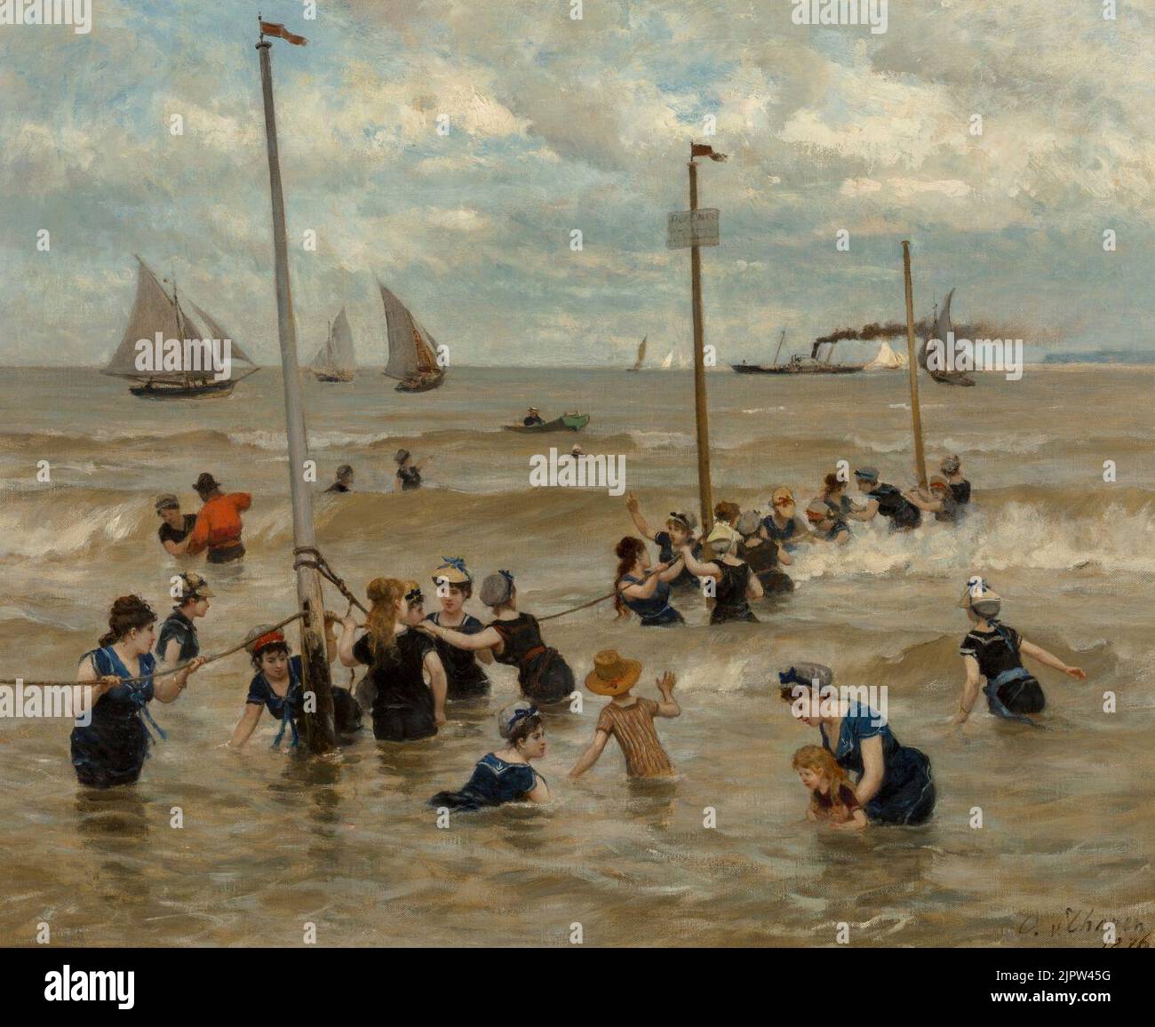 Otto von Thoren - Baden am Meer (1876 Stock Photo - Alamy