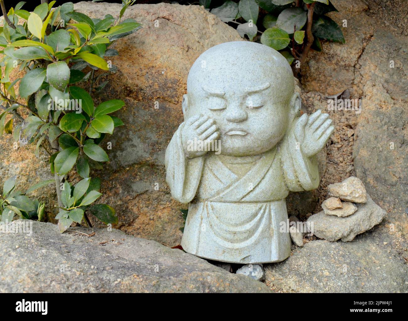 Jizo Bosatsu, statue of buddhist monk near Reikado Hall shrine at Mount ...