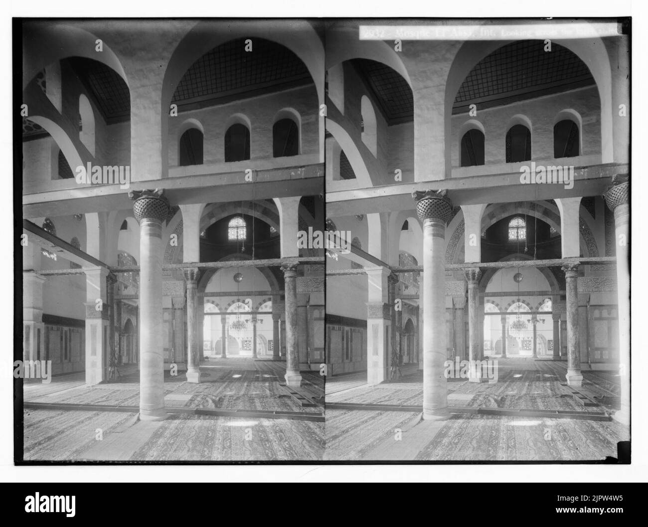 The Temple area. Mosque el Aksa (i.e., al-Aqsa), Int(erior). Looking ...