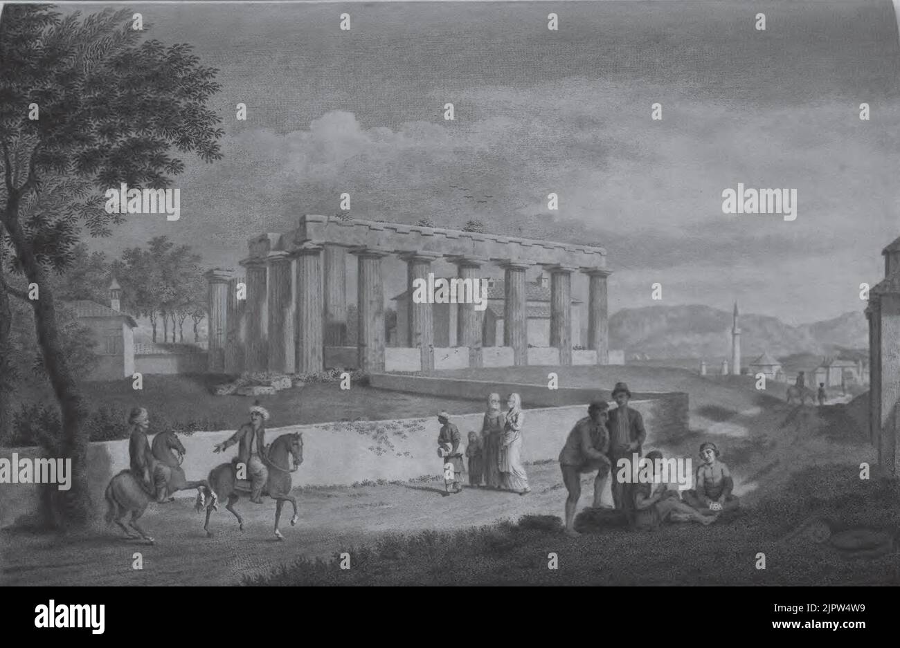 The Temple at Corinth - by James Athenian Stuart Stock Photo - Alamy