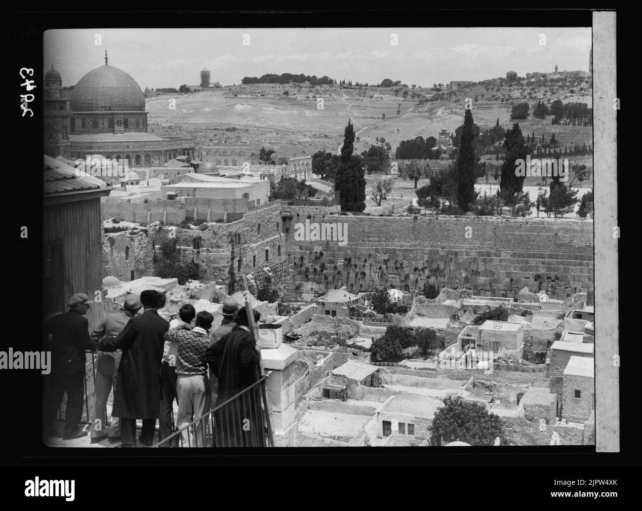 The Temple area. Western wall of Temple area. Distant view of so-called ...