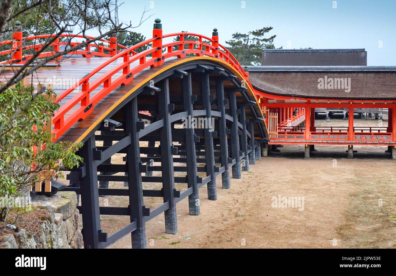 Sori-Bashi arched bridge, Itsukushima Shrine, Miyajima island ...