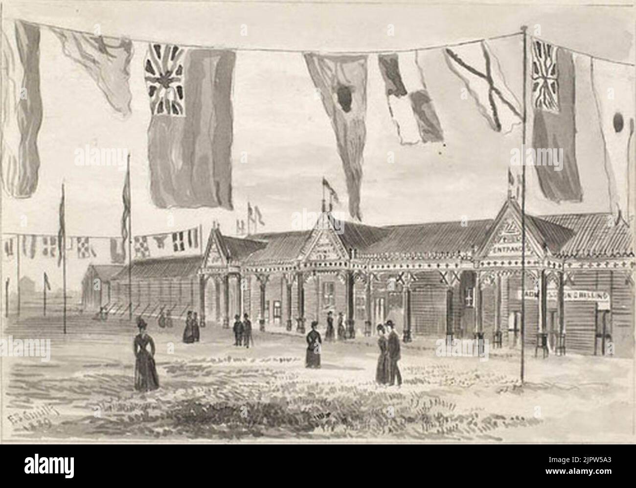 The Temporary Royal Agricultural Society's Buildings , 1889 Stock Photo ...