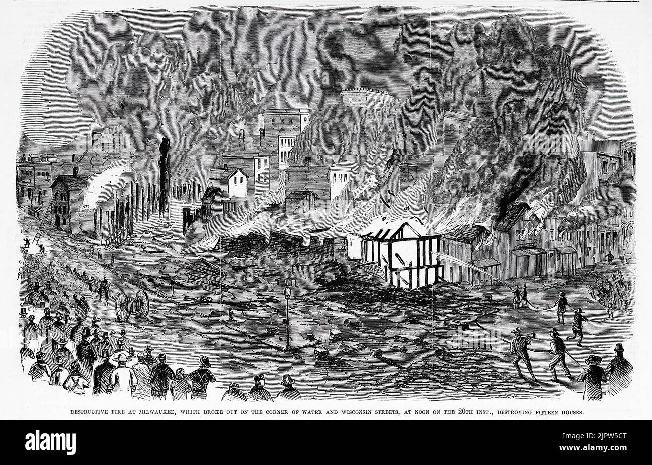 Destructive fire at Milwaukee, Wisconsin, which broke out on the corner ...
