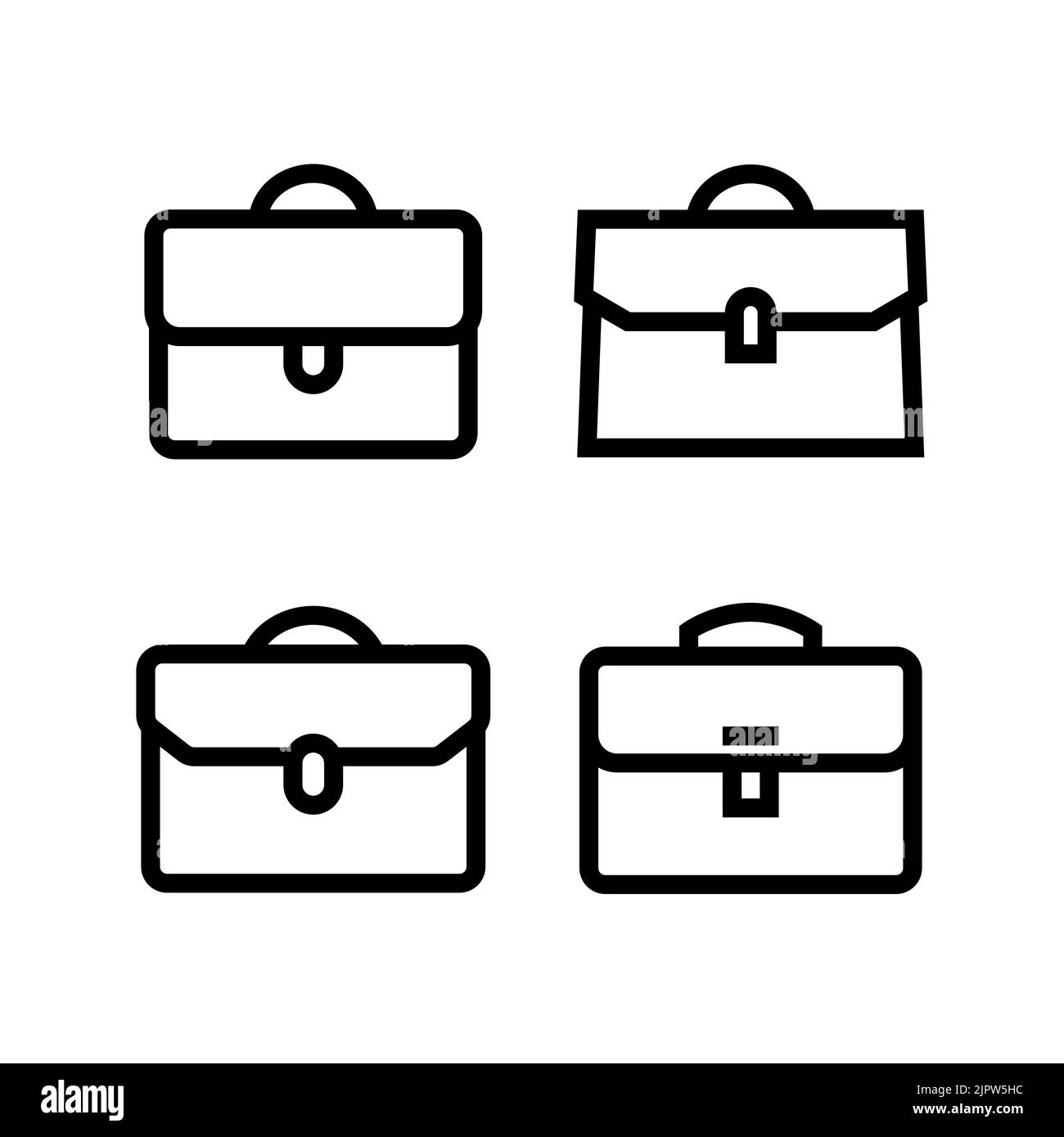 Line briefcase icons set is isolated on a white background. Business ...