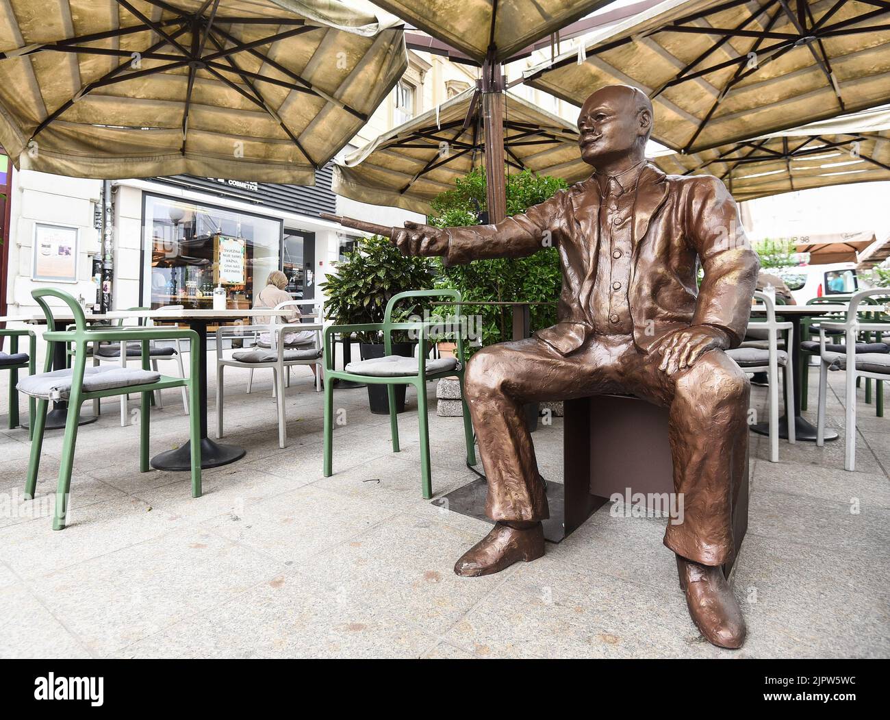 Statue of Eduard Slavoljub Penkala a famous Croatian engineer and ...