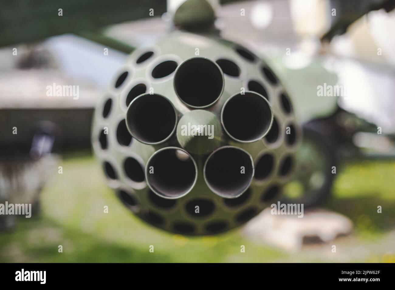 An Empty Rocket pod of a Ukrainian Mi 24 Helicopter Stock Photo - Alamy