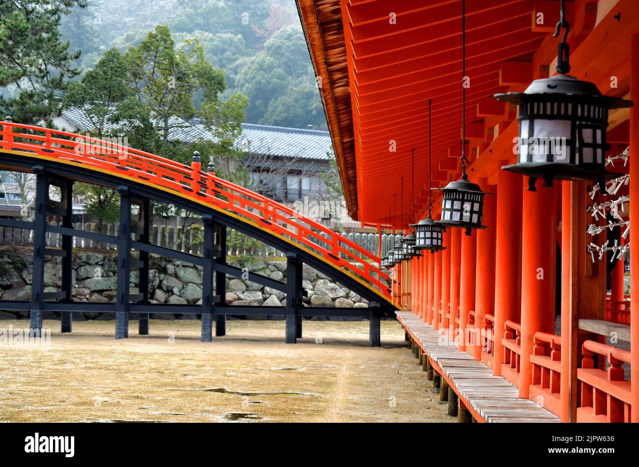 Sori-Bashi arched bridge, Itsukushima Shrine, Miyajima island ...