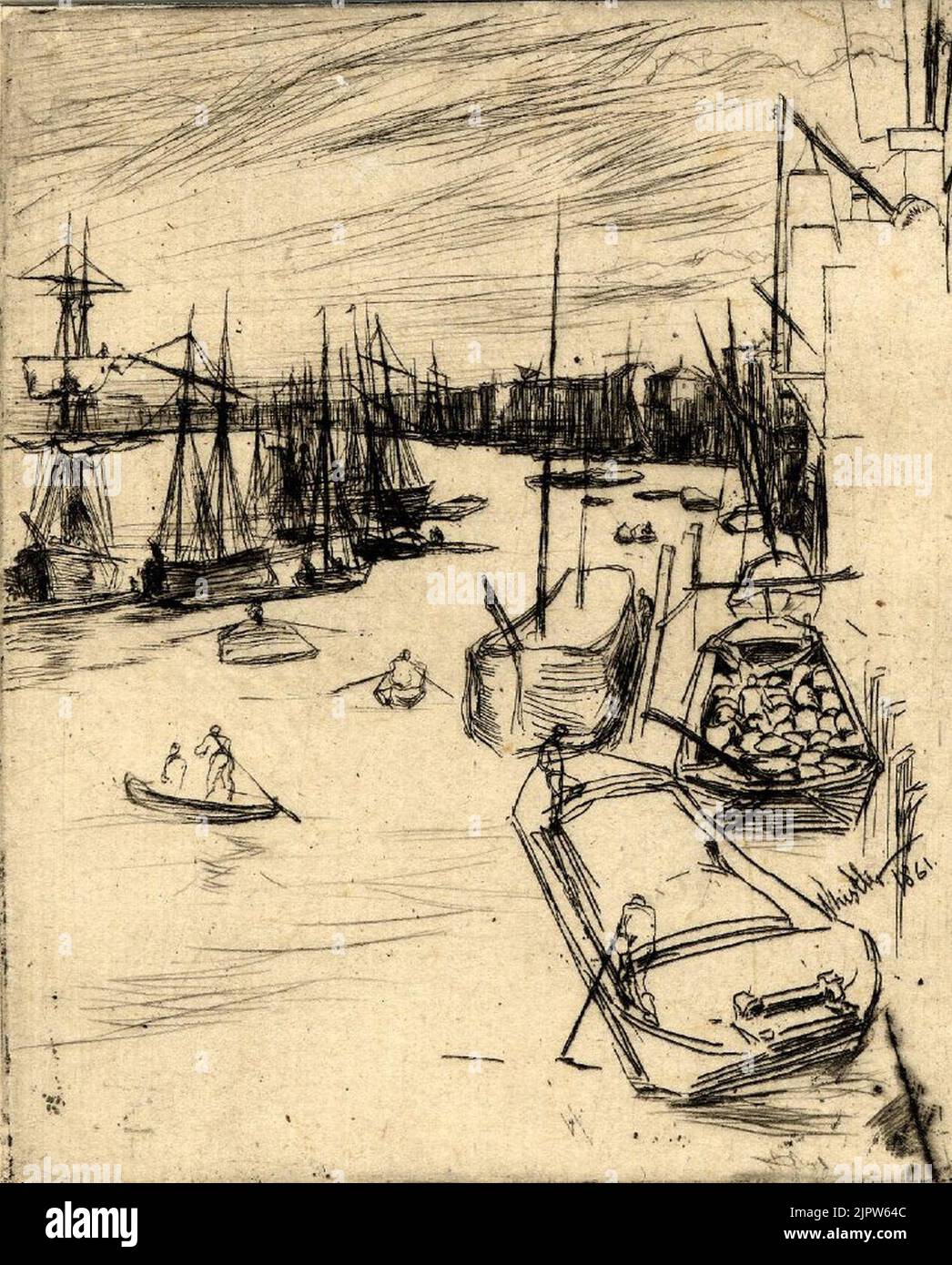 The Thames Set Little Wapping etching by James McNeill Whistler Stock Photo - Alamy