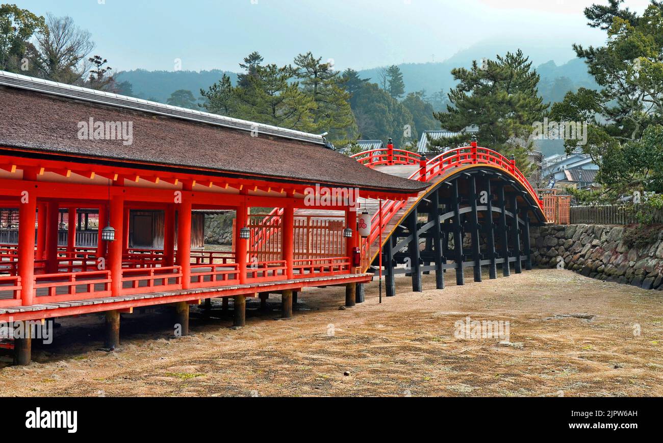 Sori-Bashi arched bridge, Itsukushima Shrine, Miyajima island ...