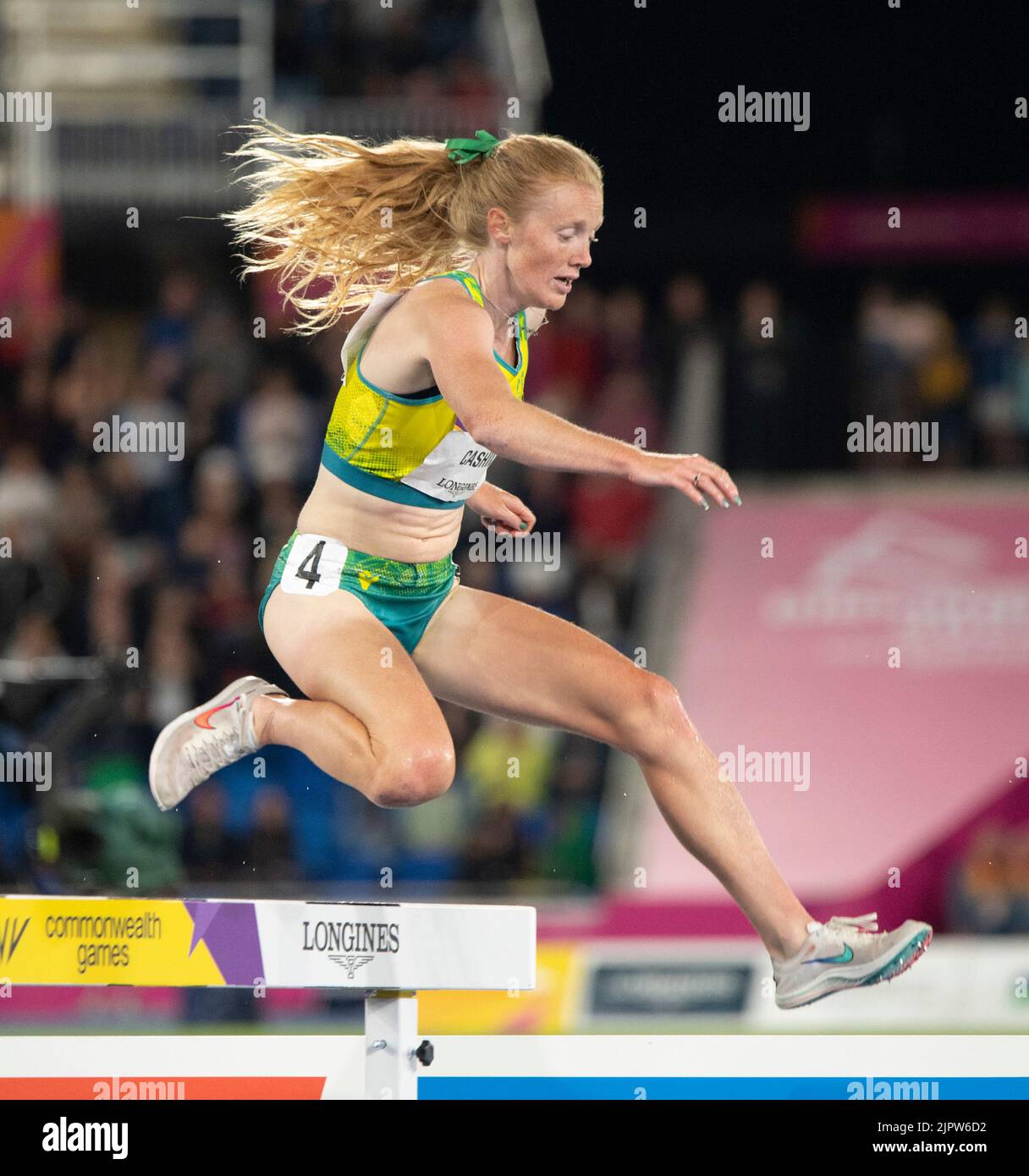 Amy Cashin of Australia competing in the women’s 3000m steeplechase ...